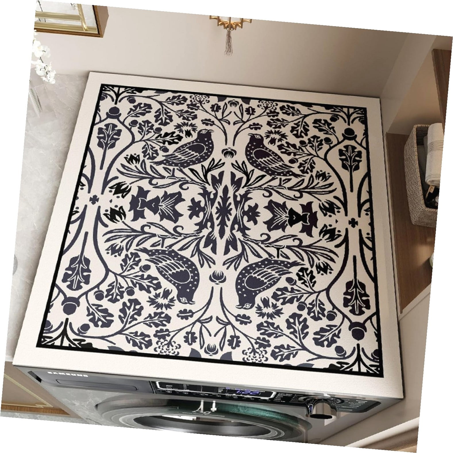 Hidove Floral Print Washing Machine Mat for Top Load Washer and Dryer ...