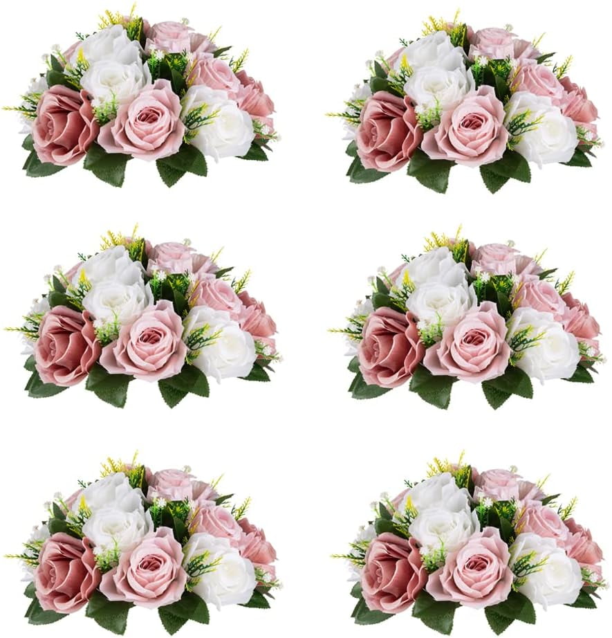 Hidove Flower Balls for Centerpieces - 6 Pcs Rose Balls Arti, Dusty ...