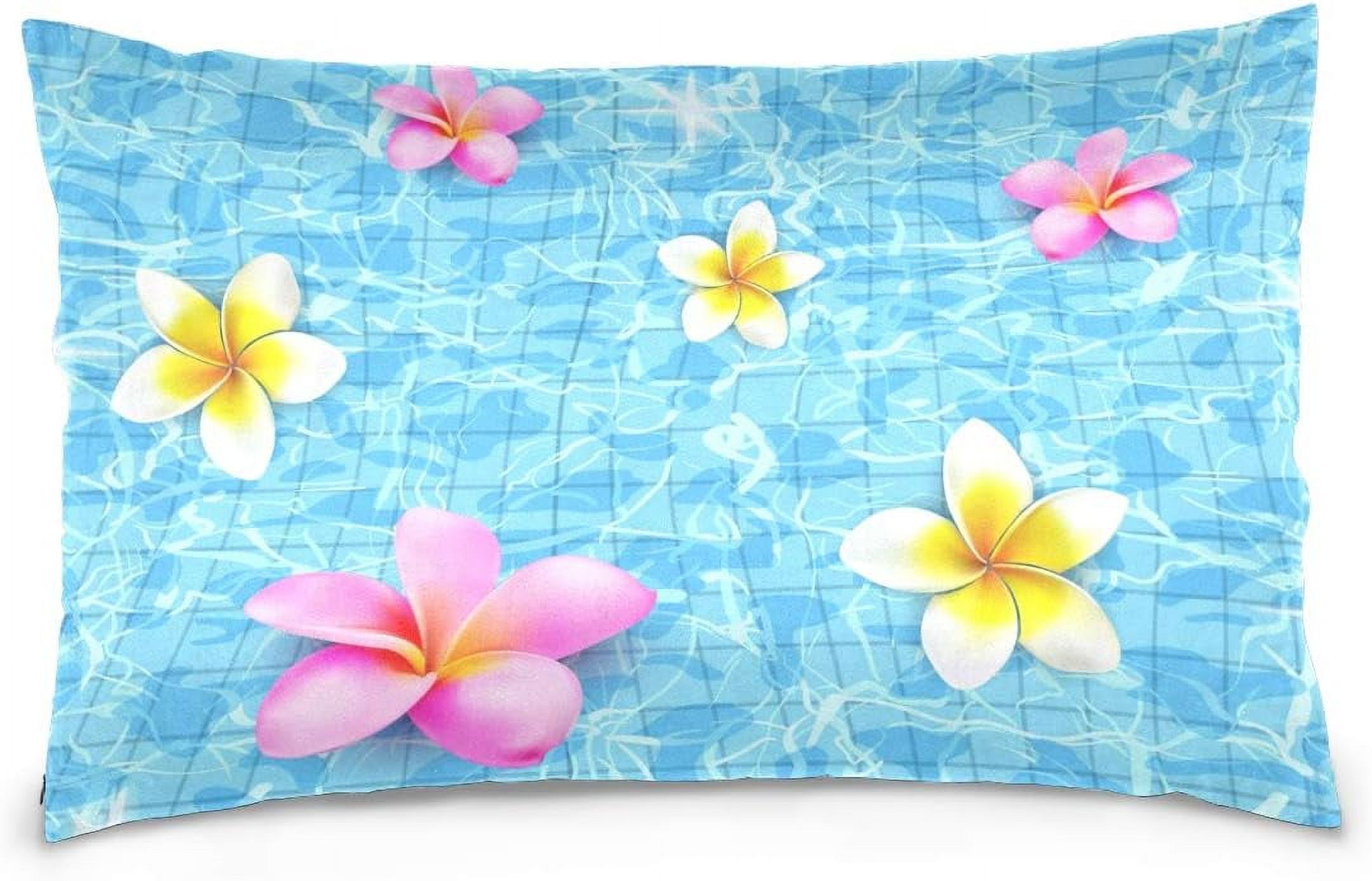 Hidove Flower Blossoms On Swimming Pool Velvet Oblong Lumbar Plush ...