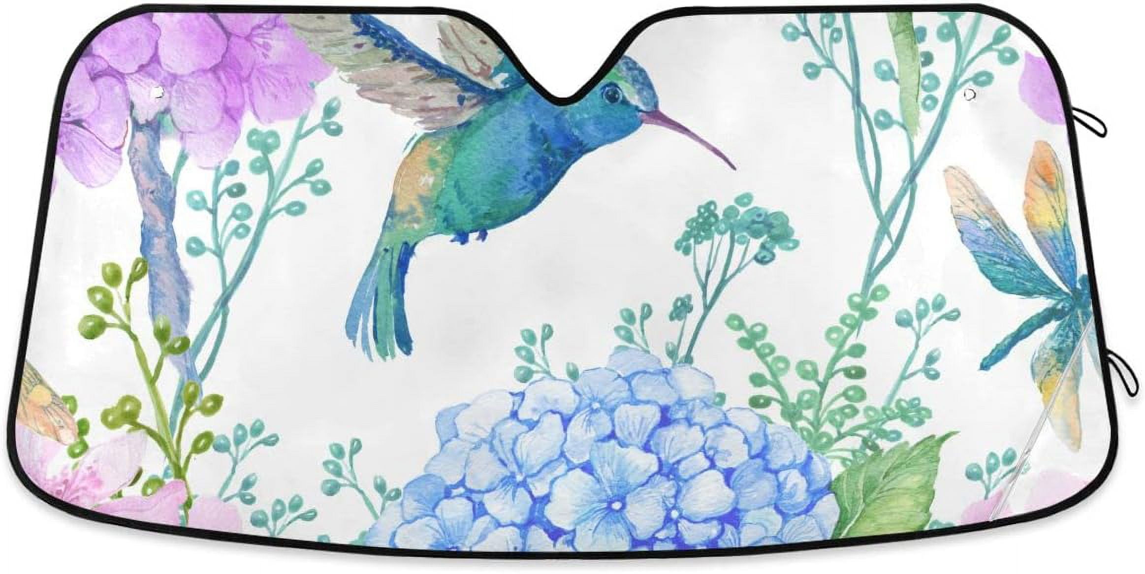 Hidove Flower Hummingbird Front Windshield Sun Shade Folding Sun Shield ...