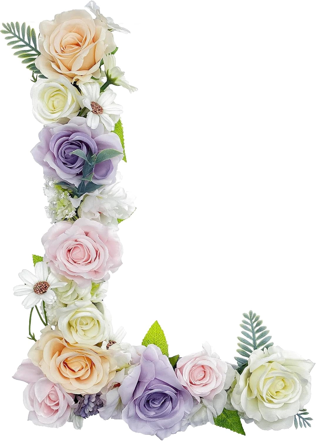 Hidove Flower Letters Artiial Floral A-Z Initial Alphabet Faux Floral ...