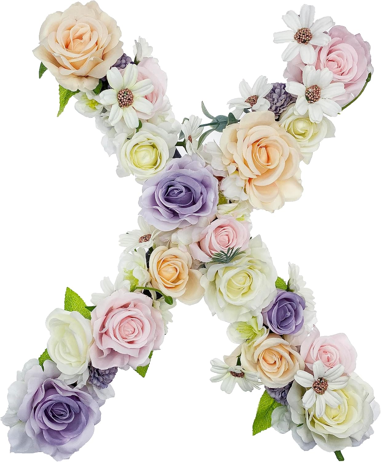 Hidove Flower Letters Artiial Floral A-Z Initial Alphabet Faux Floral ...
