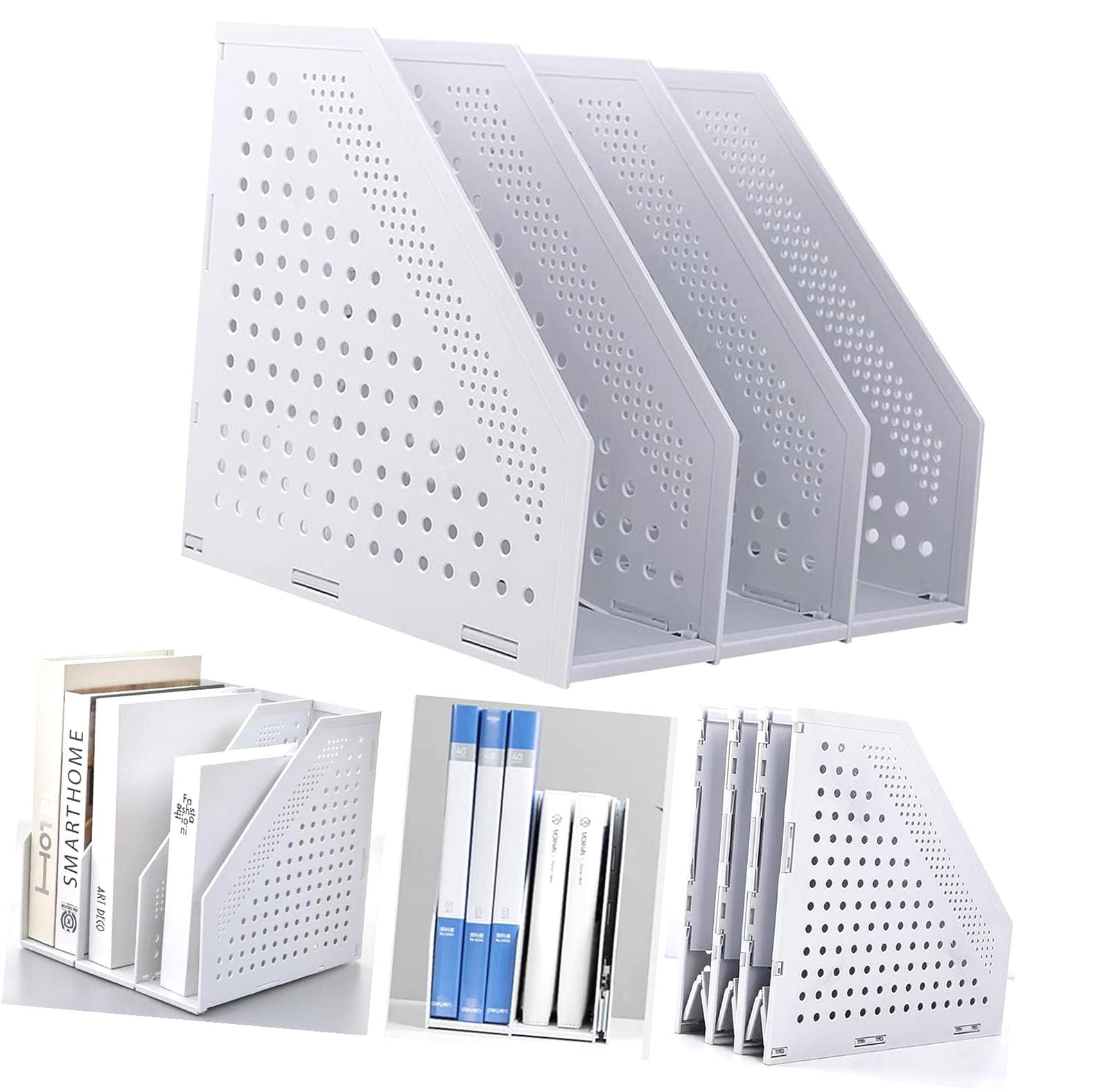 Hidove Foldable 3-Section Magazine Holder Desktop Adjustable File ...