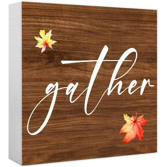 Hidove Funny Autumn Wood Box Sign Wooden Desk Decor for Office Kitchen ...