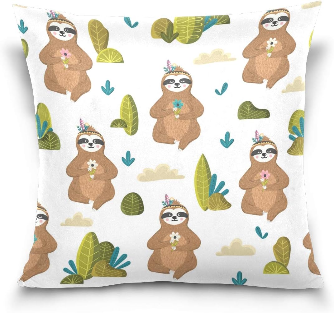 Hidove Funny Sloths in The Forest Velvet Oblong Lumbar Plush Throw ...