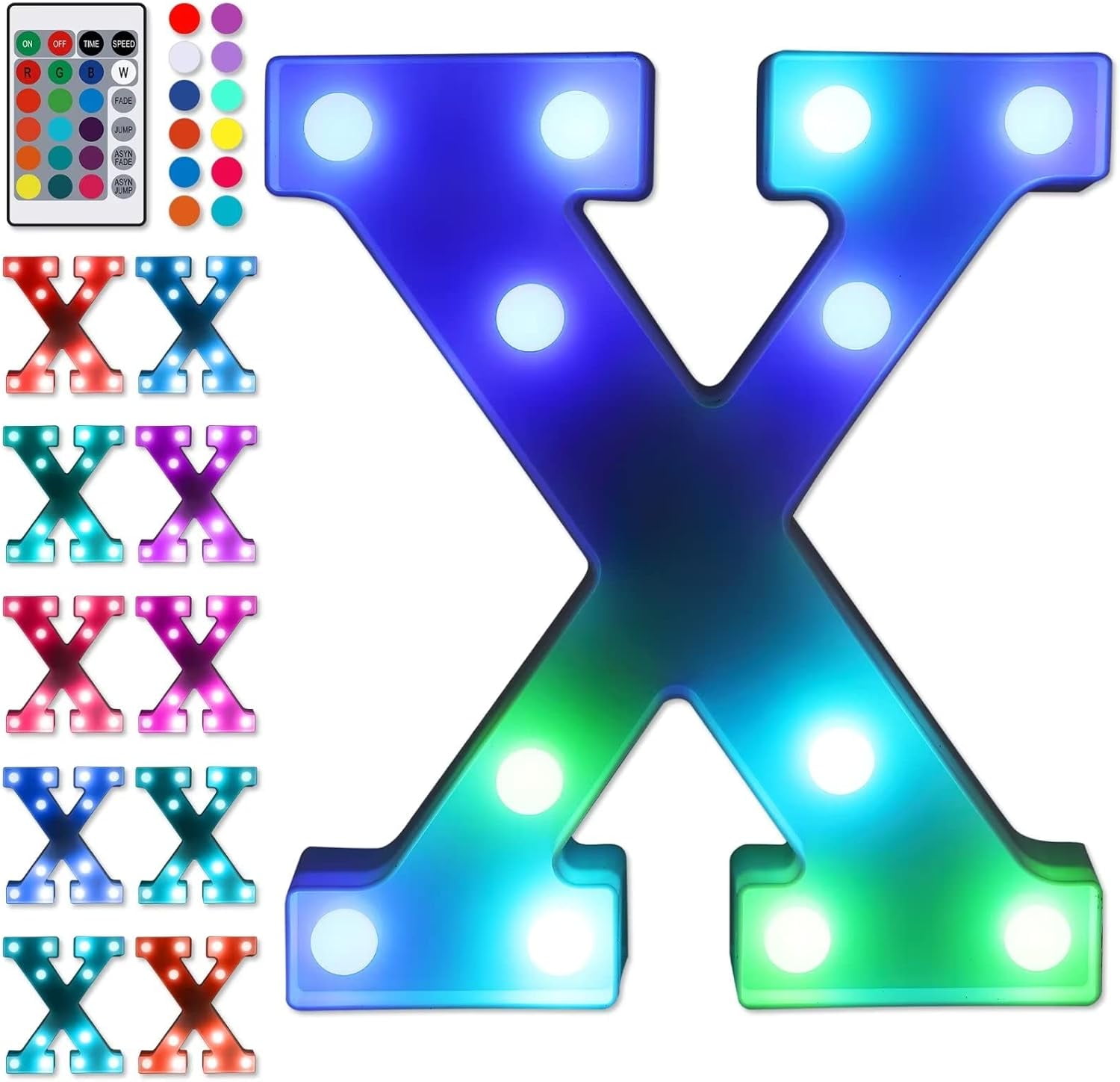 Hidove Fy Colorful LED Letter Lights with Remote,Marquee Light Up ...