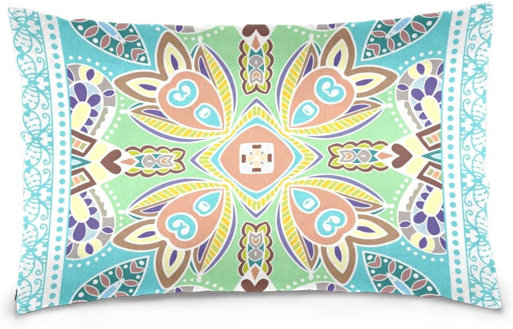 Hidove Geometric Floral Ornate Lace Frame Velvet Oblong Lumbar Plush ...