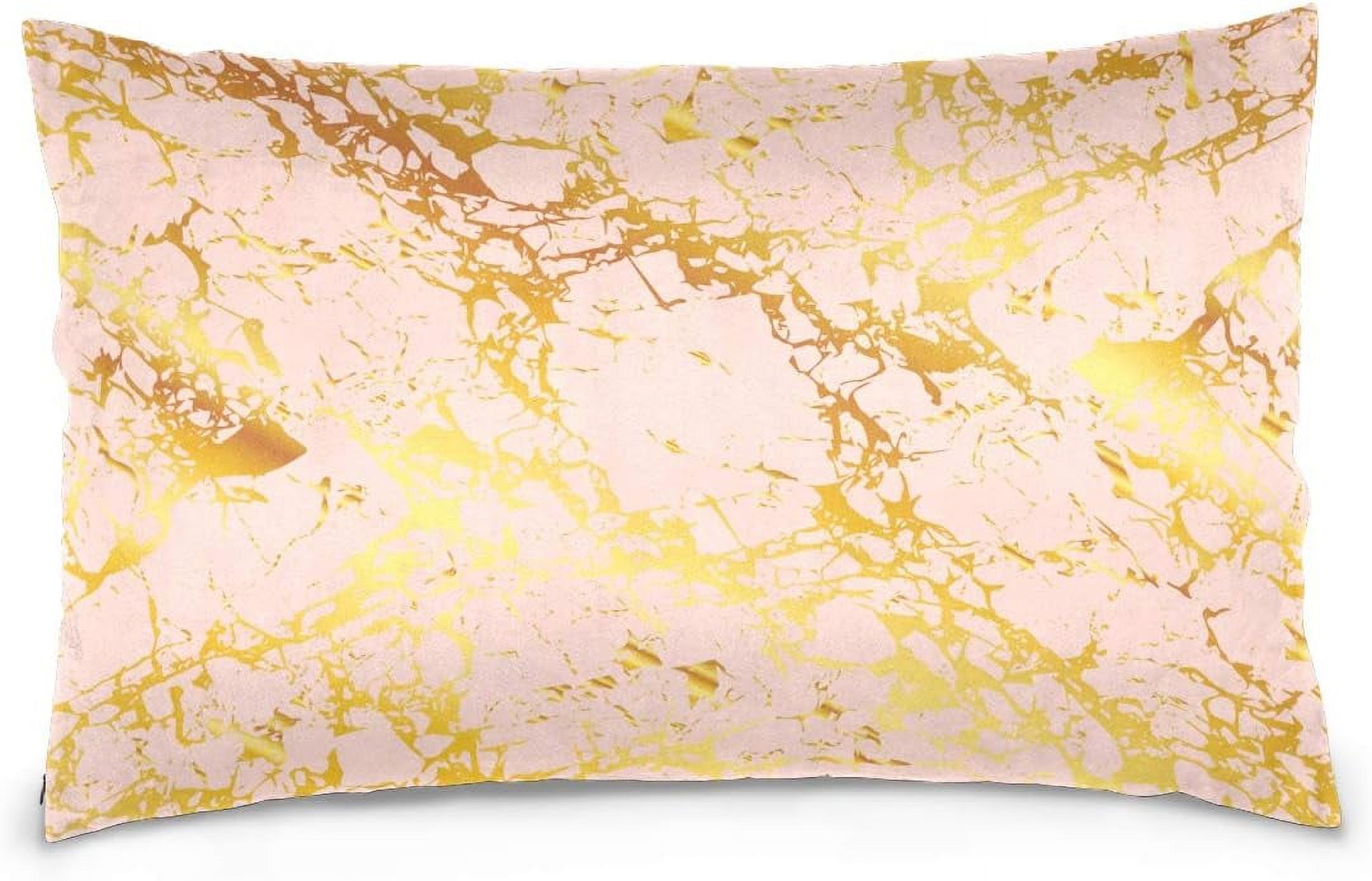 Hidove Gold Marble On Pink Velvet Oblong Lumbar Plush Throw Pillow ...