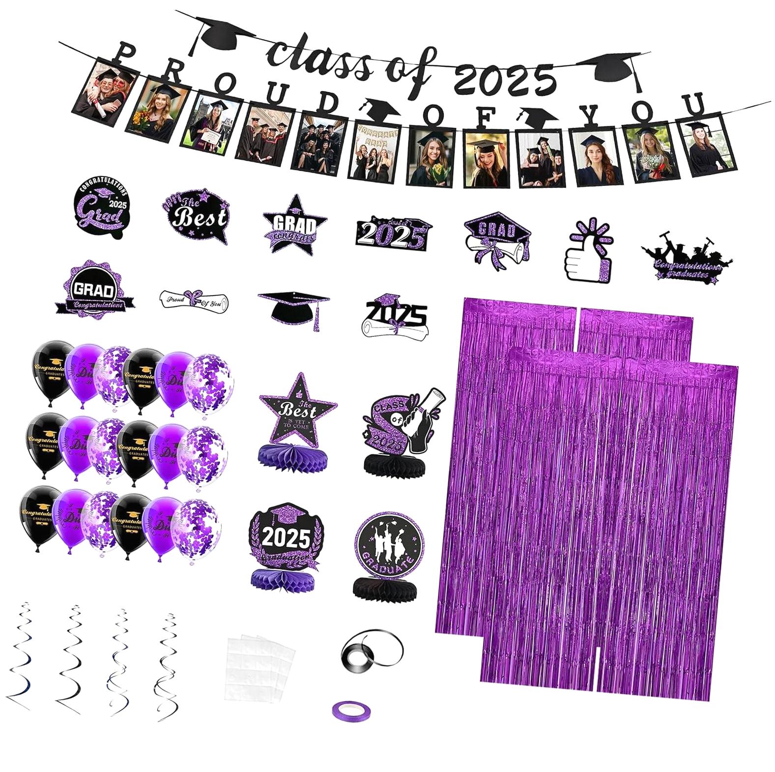 Hidove Graduation Decorations 2025, Class of 2025 Banner, Photo Display ...