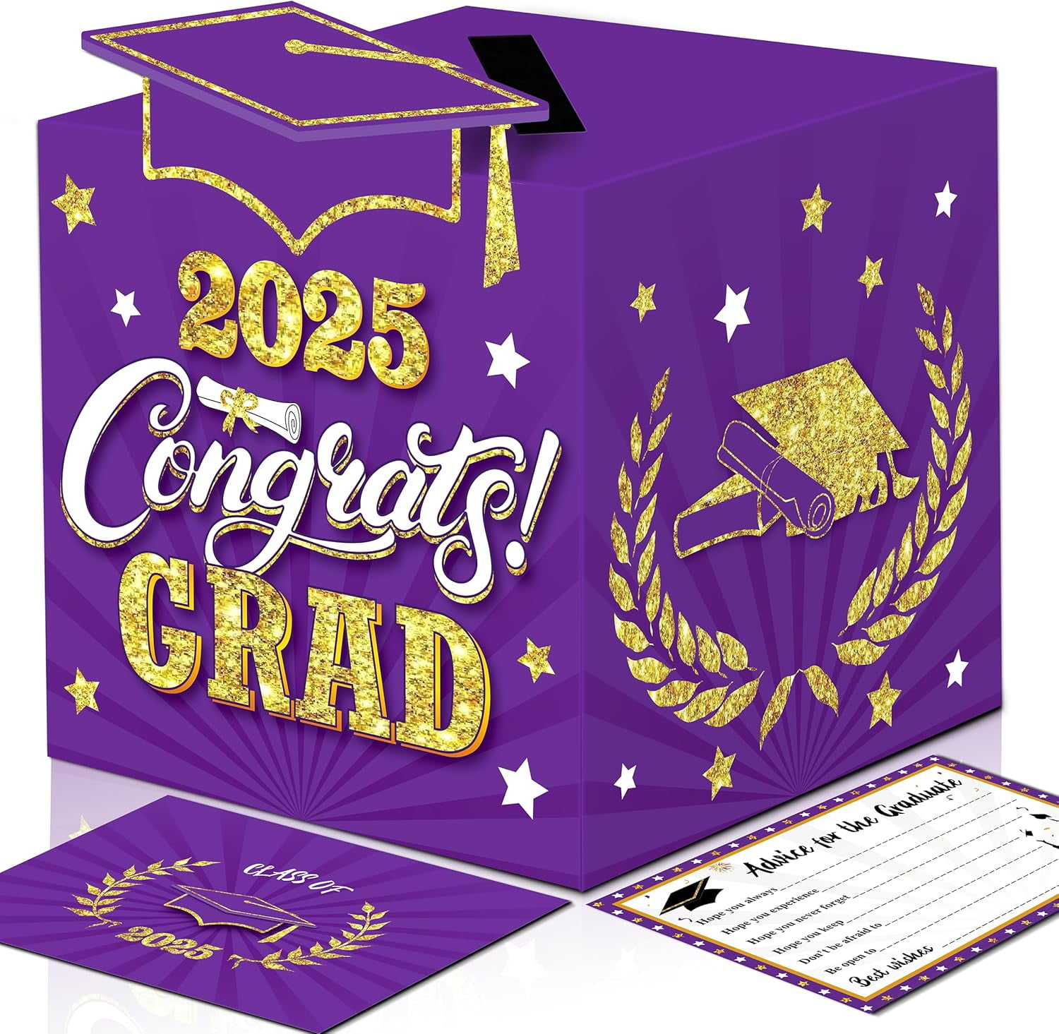 Hidove Graduation Wish Cards with and Gold Graduation Card Holder Box ...