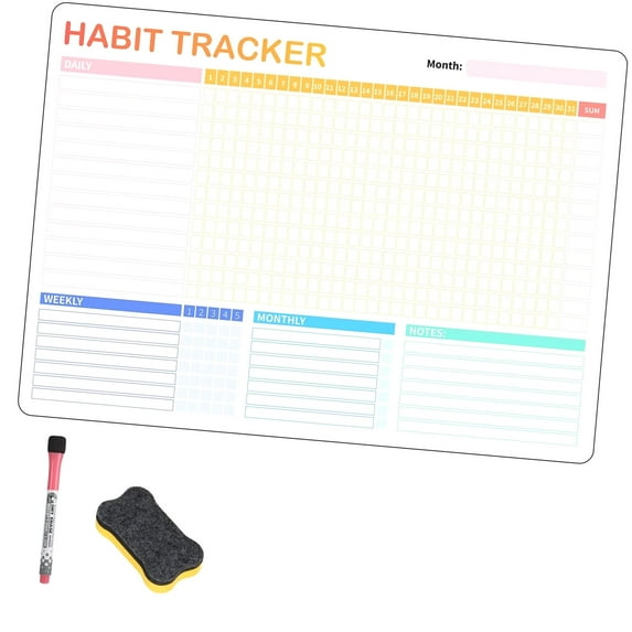 Hidove Habit Tracker Calendar Whiteboard for Refrigerator, Daily Weekly ...