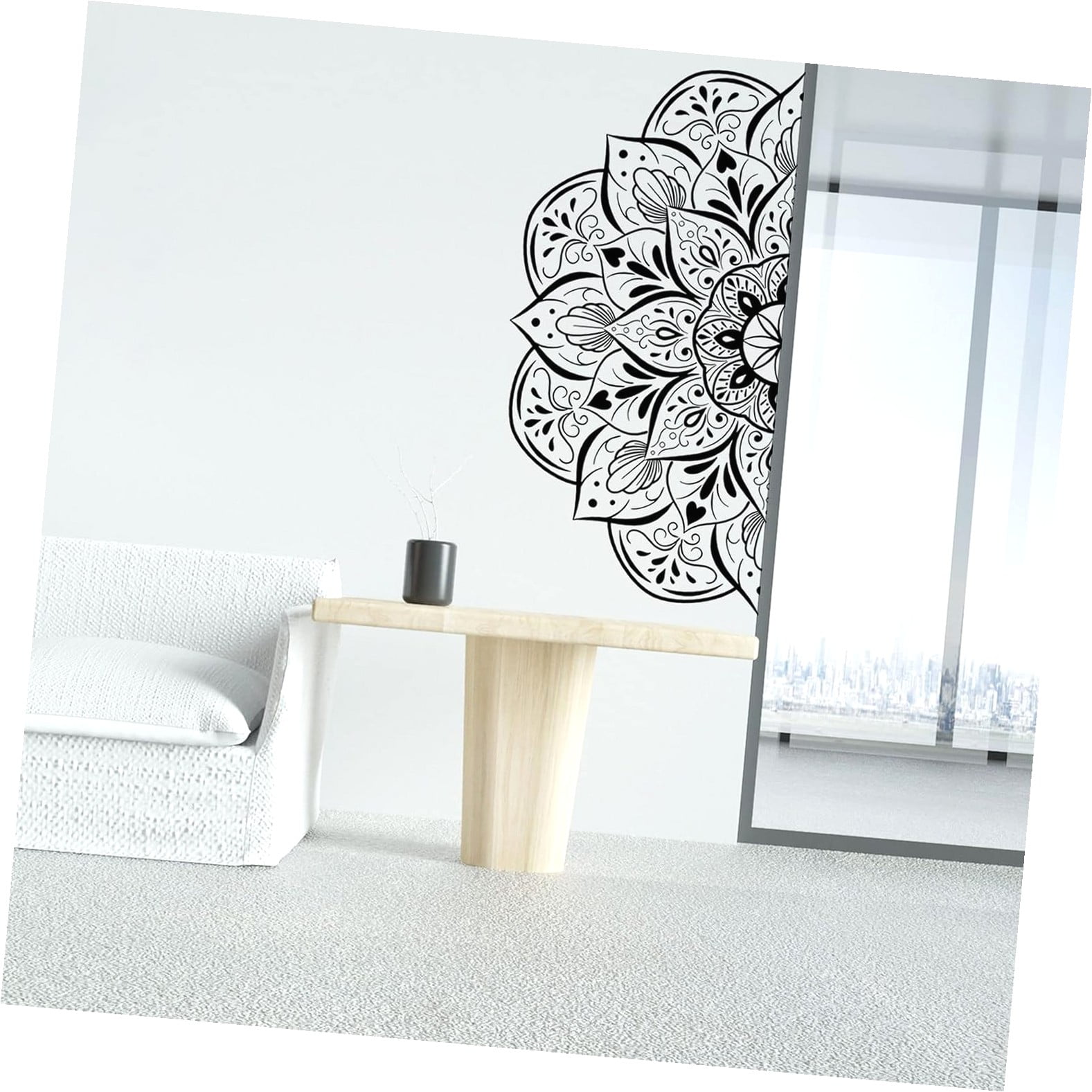 Hidove Half Stick Wall Decal Big Wall Sticker, Meditation Wall ...