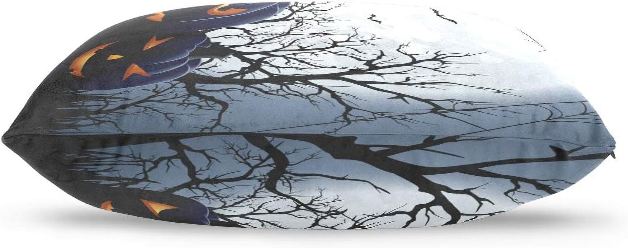 Hidove Halloween Pumpkins On Moon Velvet Oblong Lumbar Plush Throw ...