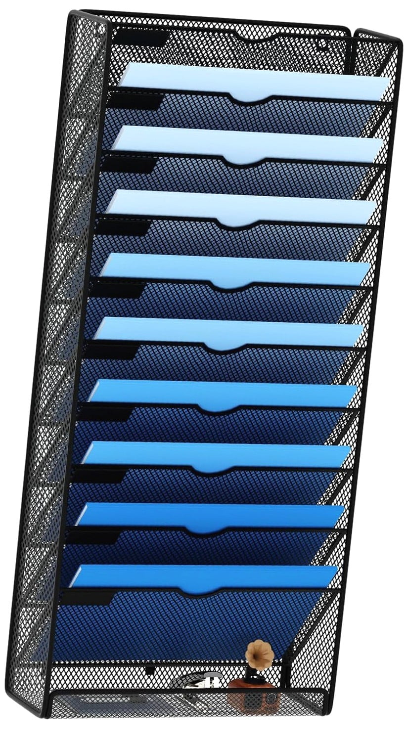 Hidove Hanging Wall File Organizer 10 Tier Wall Mounted File Holder ...