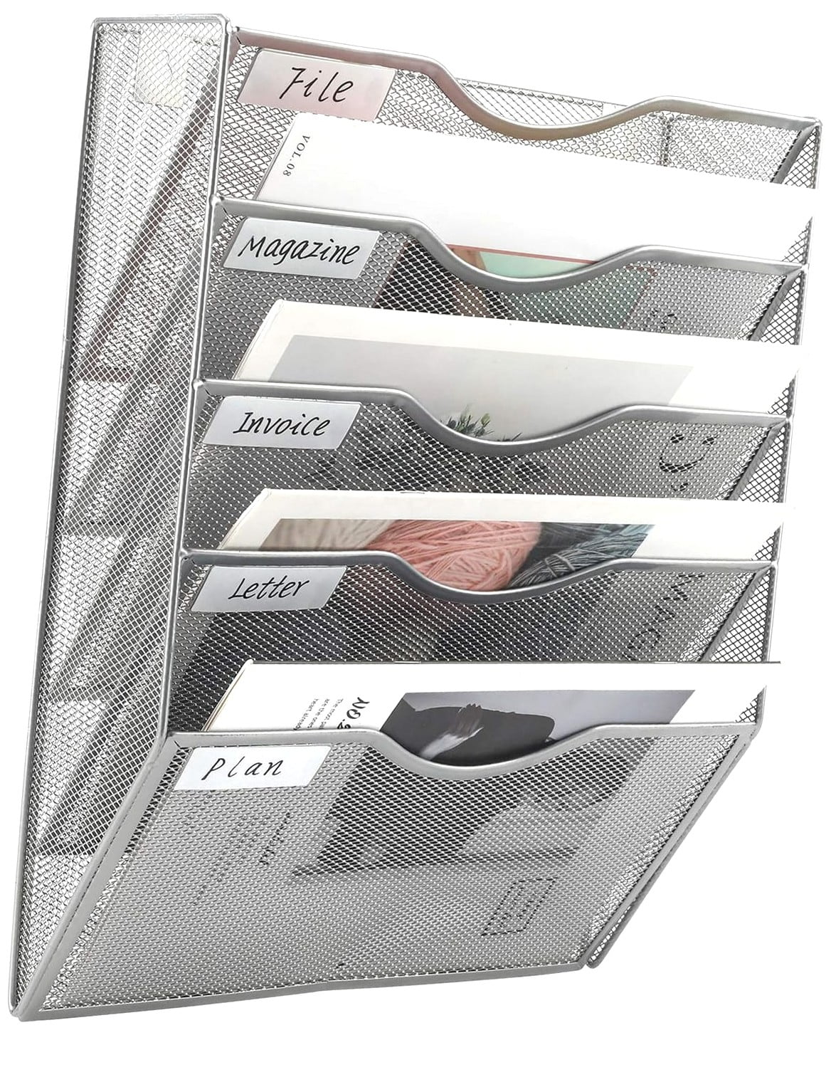 Hidove Hanging Wall File Organizer, 5 Pocket Wall Mounted Mail ...