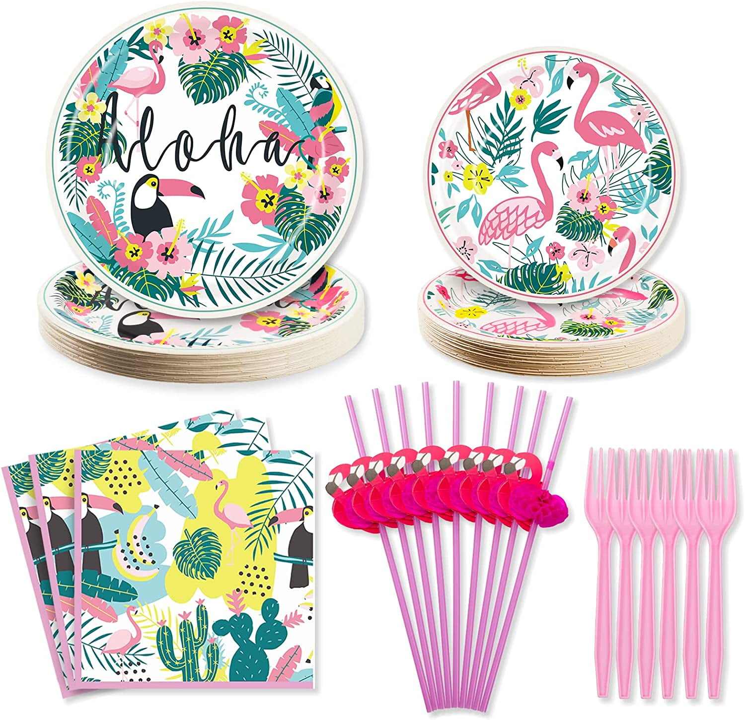 Hidove Hawaiian Luau Party Decorations Plates and Nkins Set - arty ...