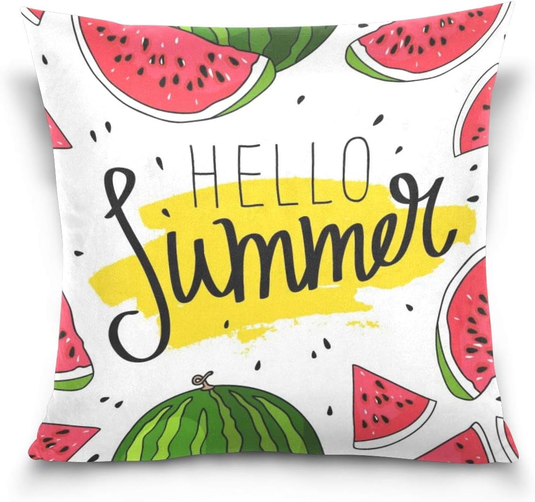 Hidove Hello Summer Watermelon Velvet Oblong Lumbar Plush Throw Pillow ...