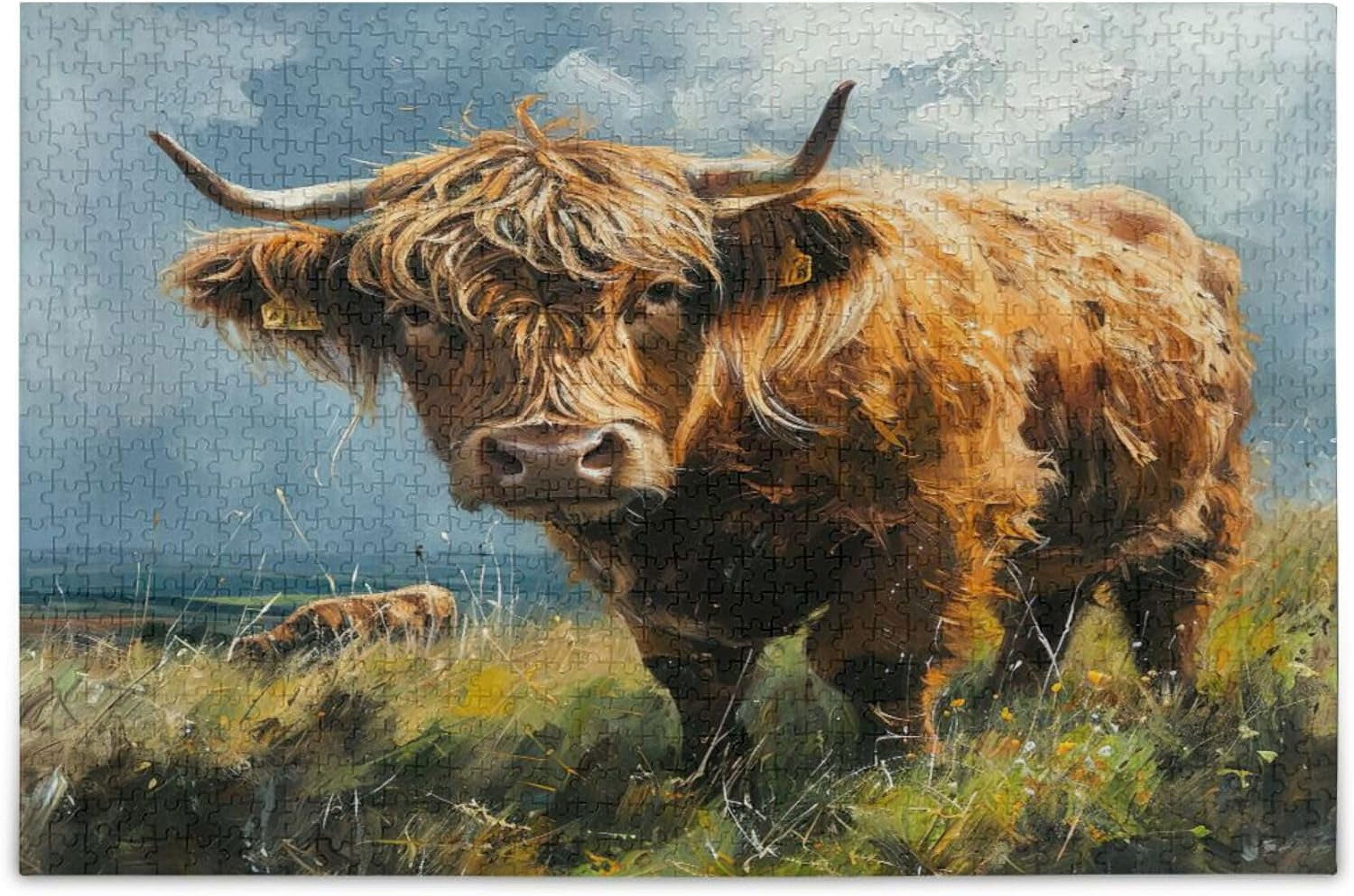 Hidove Highland Cow Puzzle for Children Adult 1000 Piece Jigsaw Puzzles ...