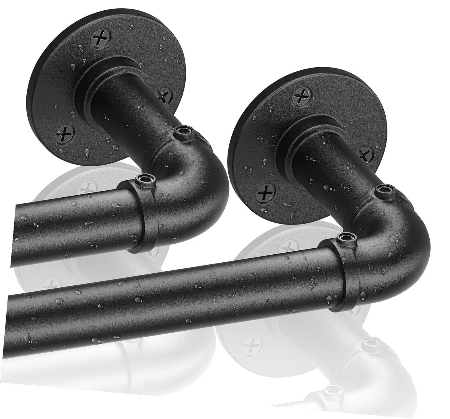 Hidove Industrial Curtain Rods for 48 to 84 inches, Wrap Around Curtain ...
