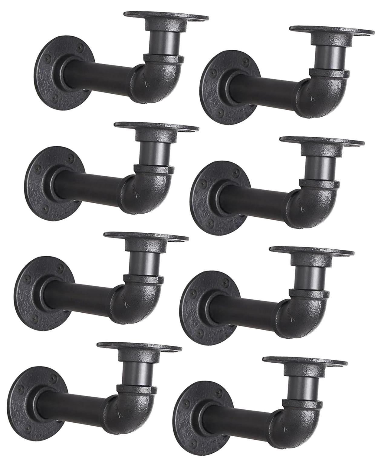 Hidove Industrial L Pipe Shelf Supports for 6-12 Inch Depth Wood ...