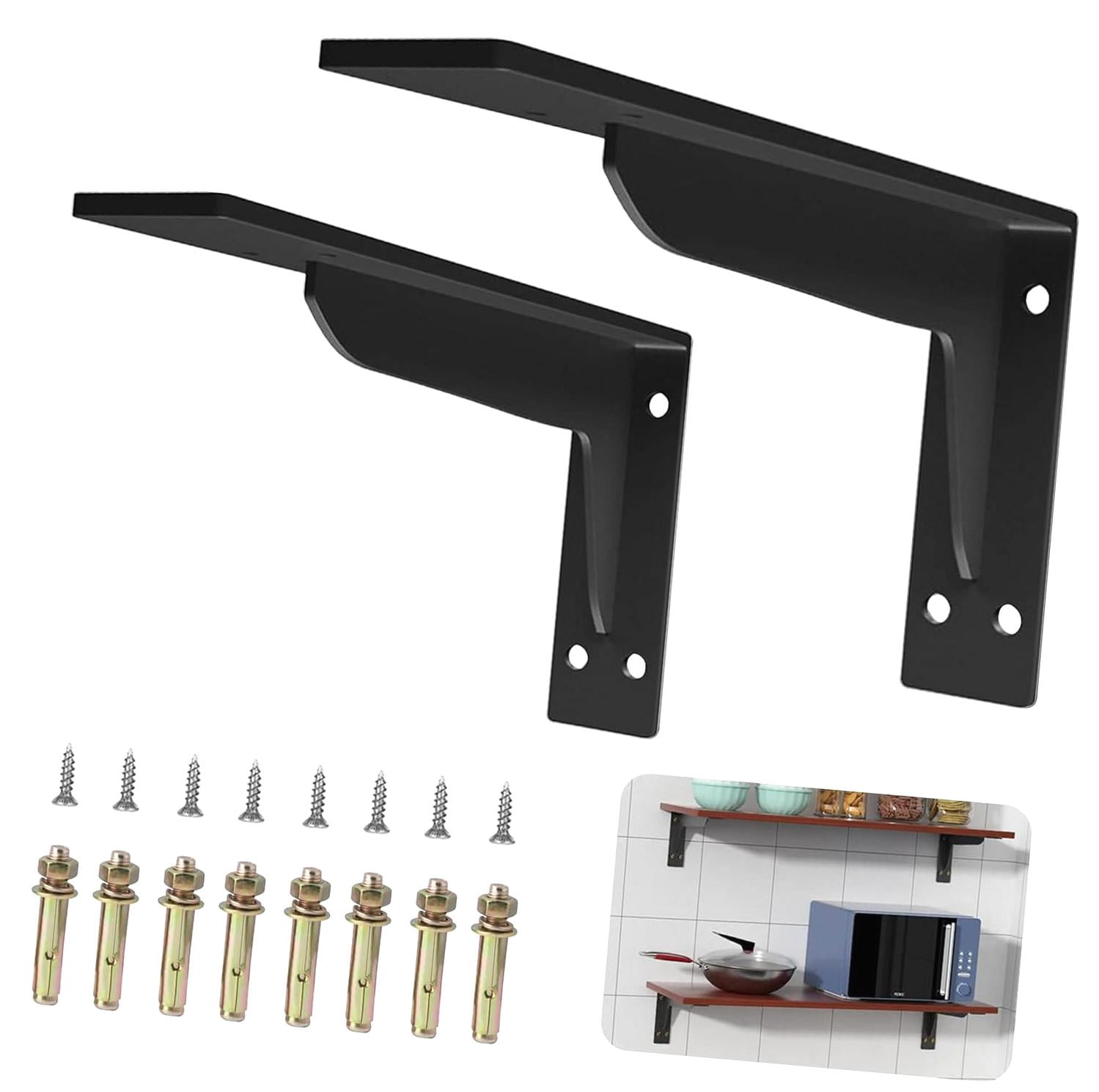 Hidove Industrial Shelf Brackets, 12-Inch Heavy-Duty Steel L Supports ...