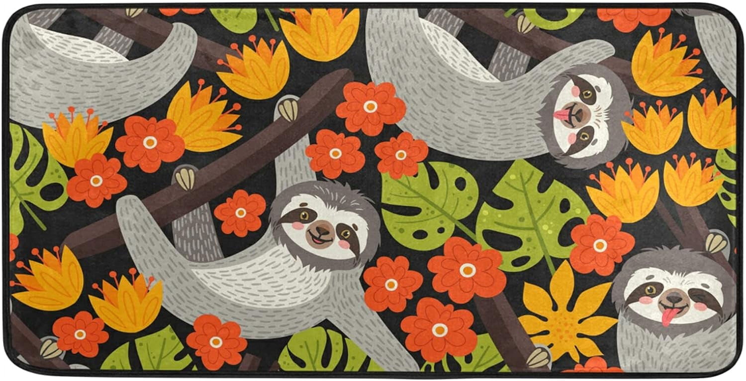 Hidove Kitchen Mat Funny Sloth Kitchen Rug Mat Anti-Fatigue Comfort ...