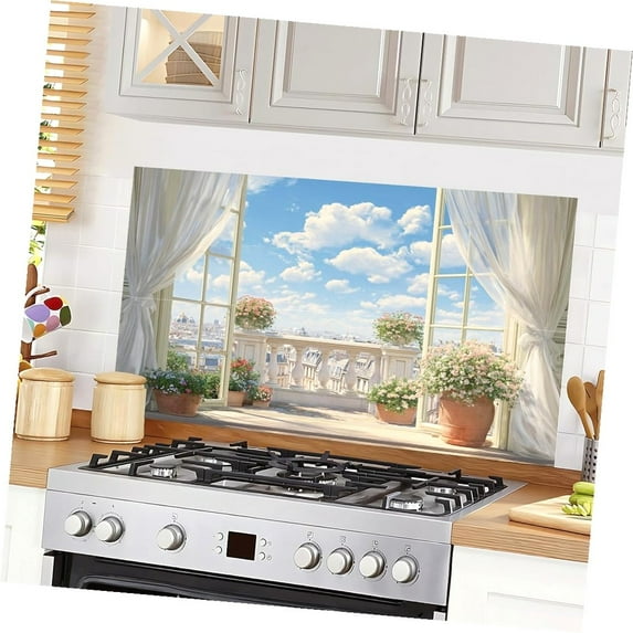 Hidove Kitchen Oil-Resistant Sticker 35.4×23.6 Inch, Featuring Balcony ...
