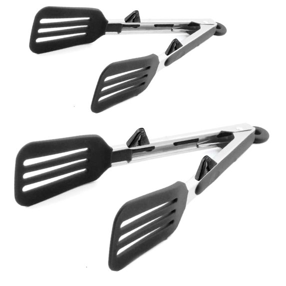 Hidove Kitchen Tongs 9 inches and 12 inches Steel with Tips Cooking ...