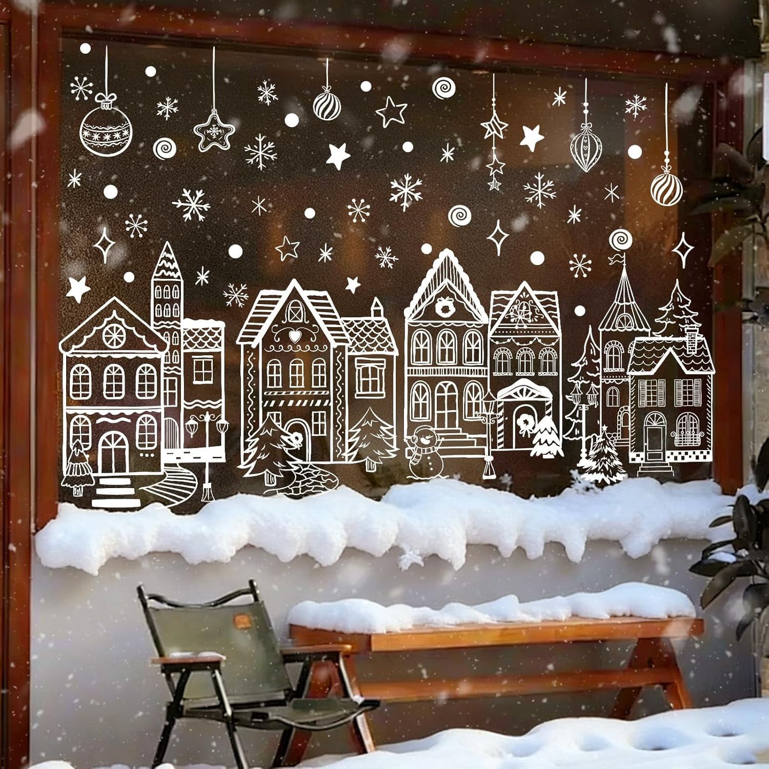 Hidove Large Christmas Window Clings White House Window Clings for ...
