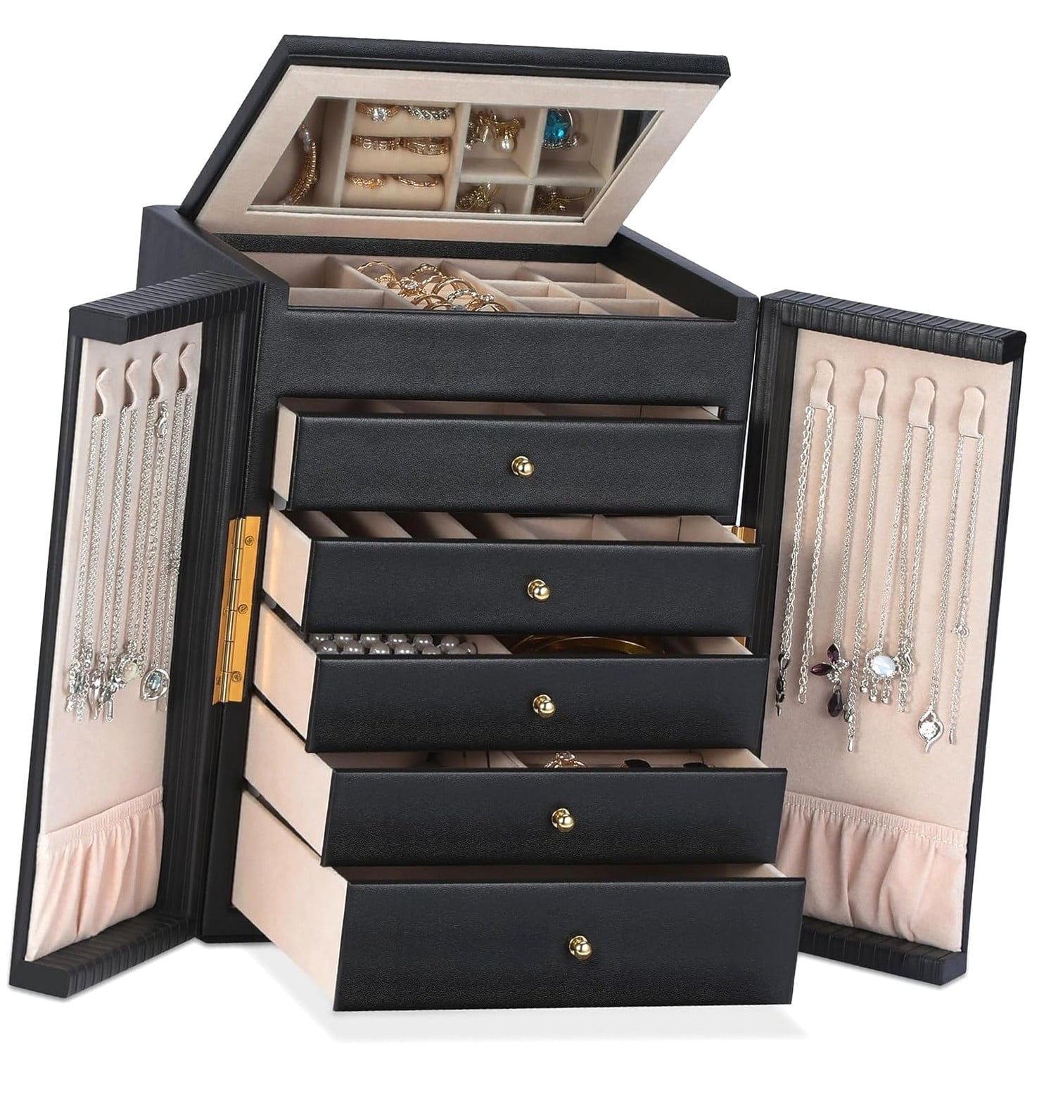 Hidove Large Jewelry Organizer Box with 5 Drawers, Jewelry Box for , 6 ...