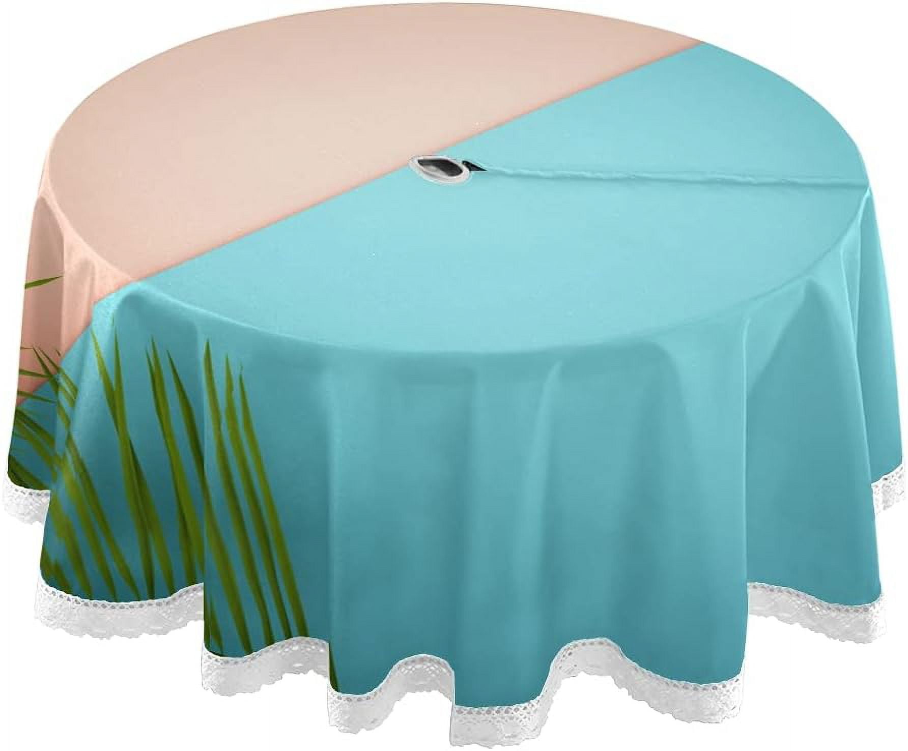 Hidove Leaves Concept Outdoor Round Tablecloth Waterproof Stain ...