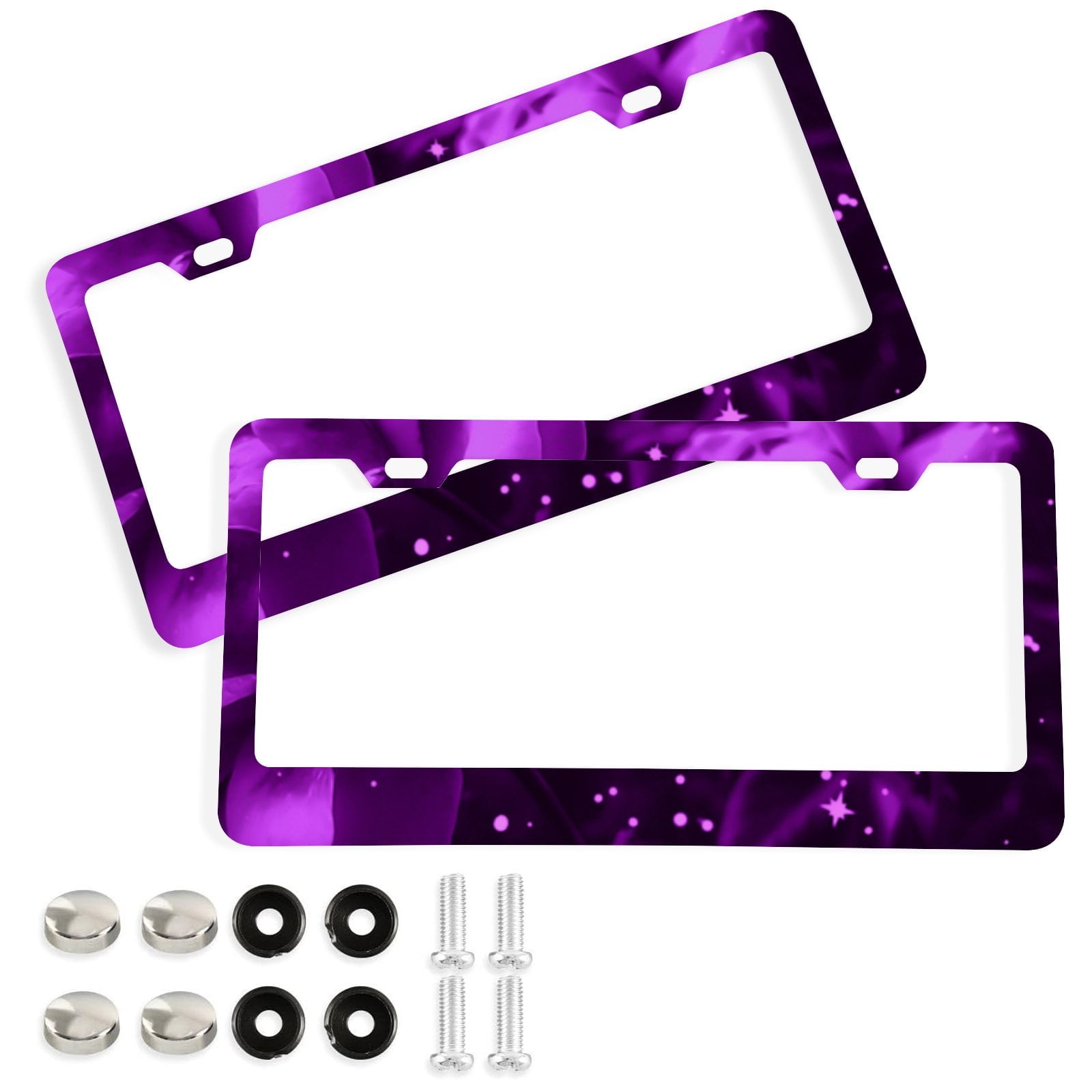 Hidove License Plate Frames, Purple Roses Background Waterproof ... Hidove License Plate Frames, Purple Roses Background Waterproof ...