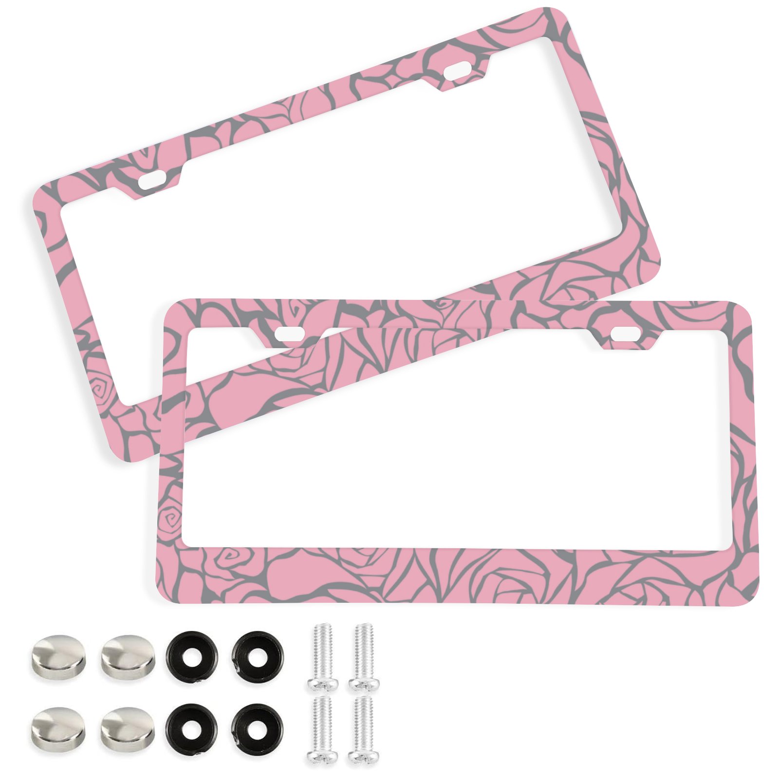 Hidove License Plate Frames, Seamless Background with Pink Roses ... Hidove License Plate Frames, Seamless Background with Pink Roses ...