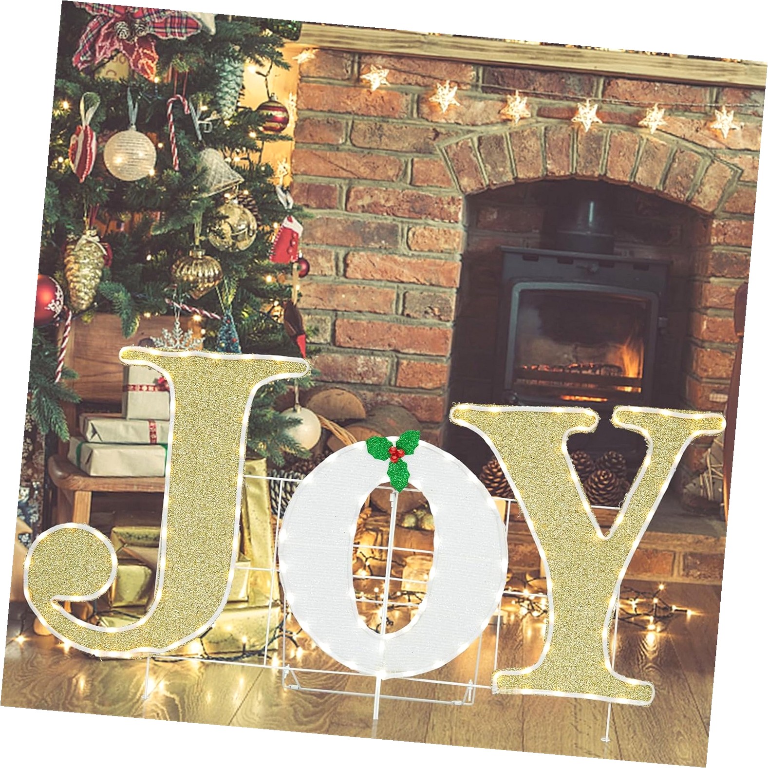 Hidove Lighted Christmas Joy Decoration Xmas Nativity Decoration 4FT ...
