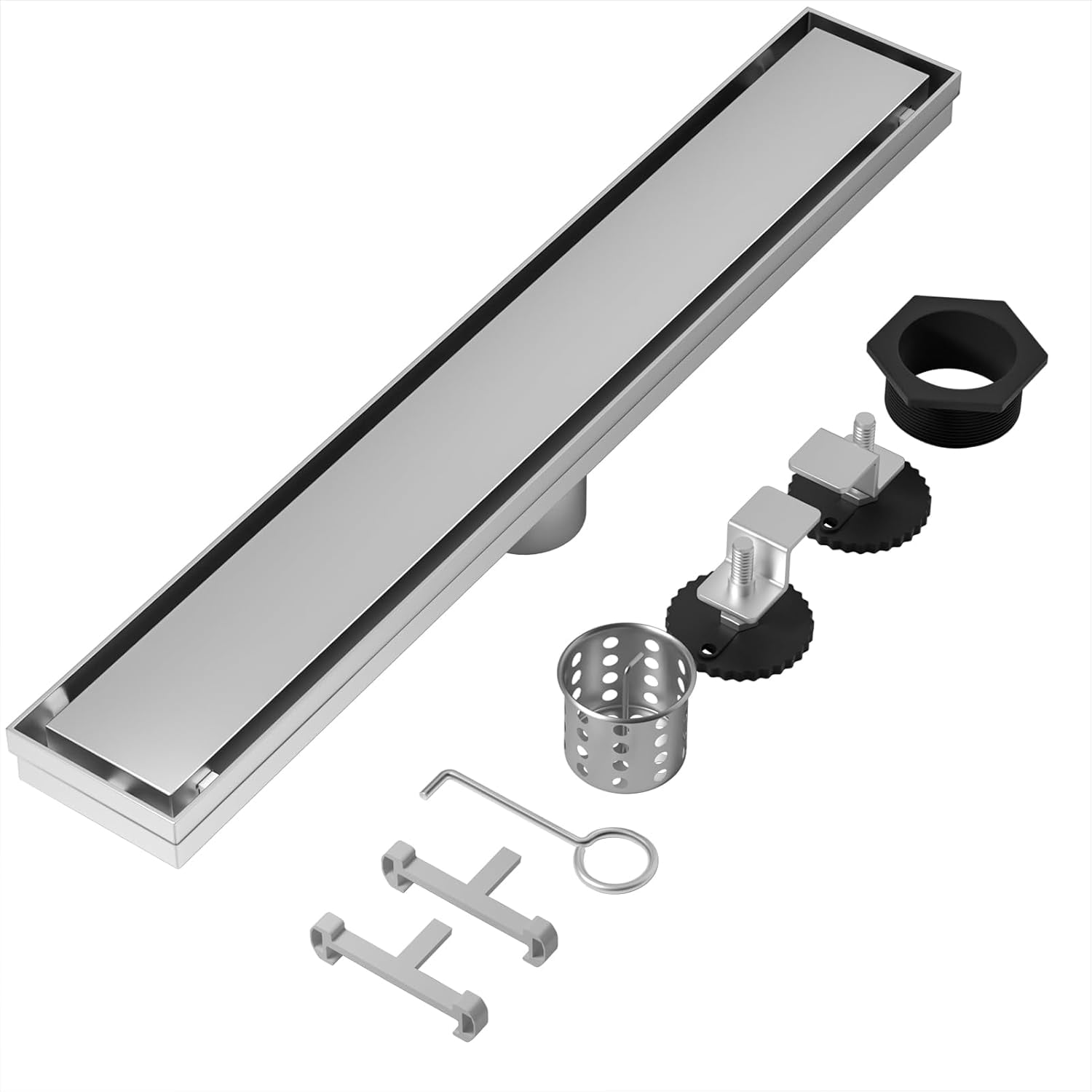 Hidove Linear Shower Drain, 304 Steel with Feet, Hair Catcher ...