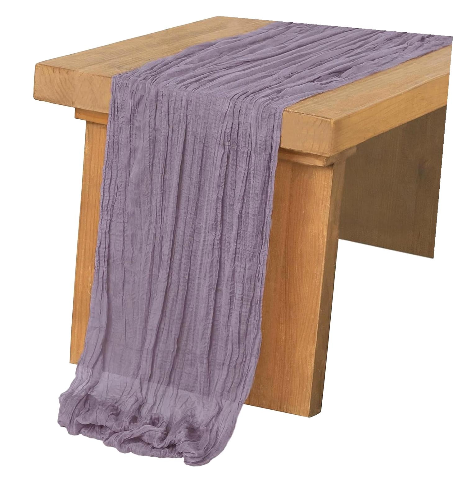 Hidove Ling's 14Ft Cheesecloth Table Runner Boho Gauze Semi-Sheer Lilac ...