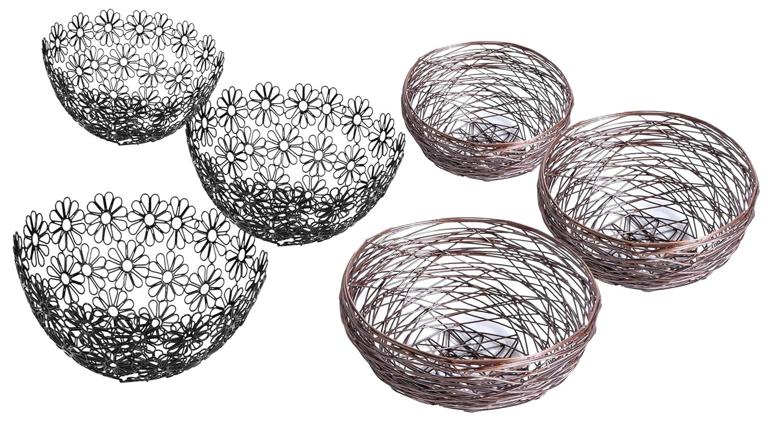 Hidove Living Assorted Metal Serving Bowl Set 3 Pack Handcrafted for ...