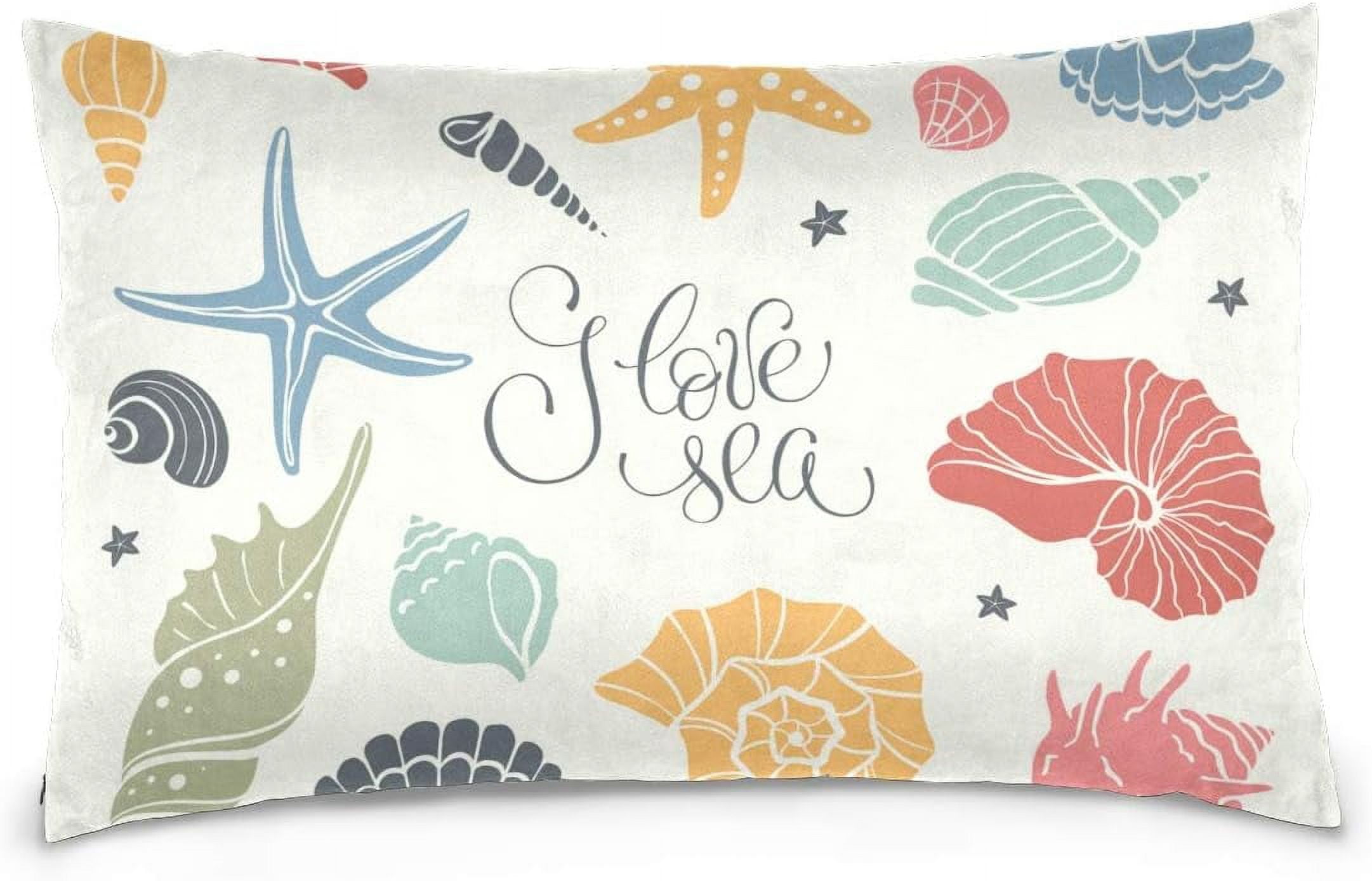 Hidove Love Sea Creature Velvet Oblong Lumbar Plush Throw Pillow Cover ...