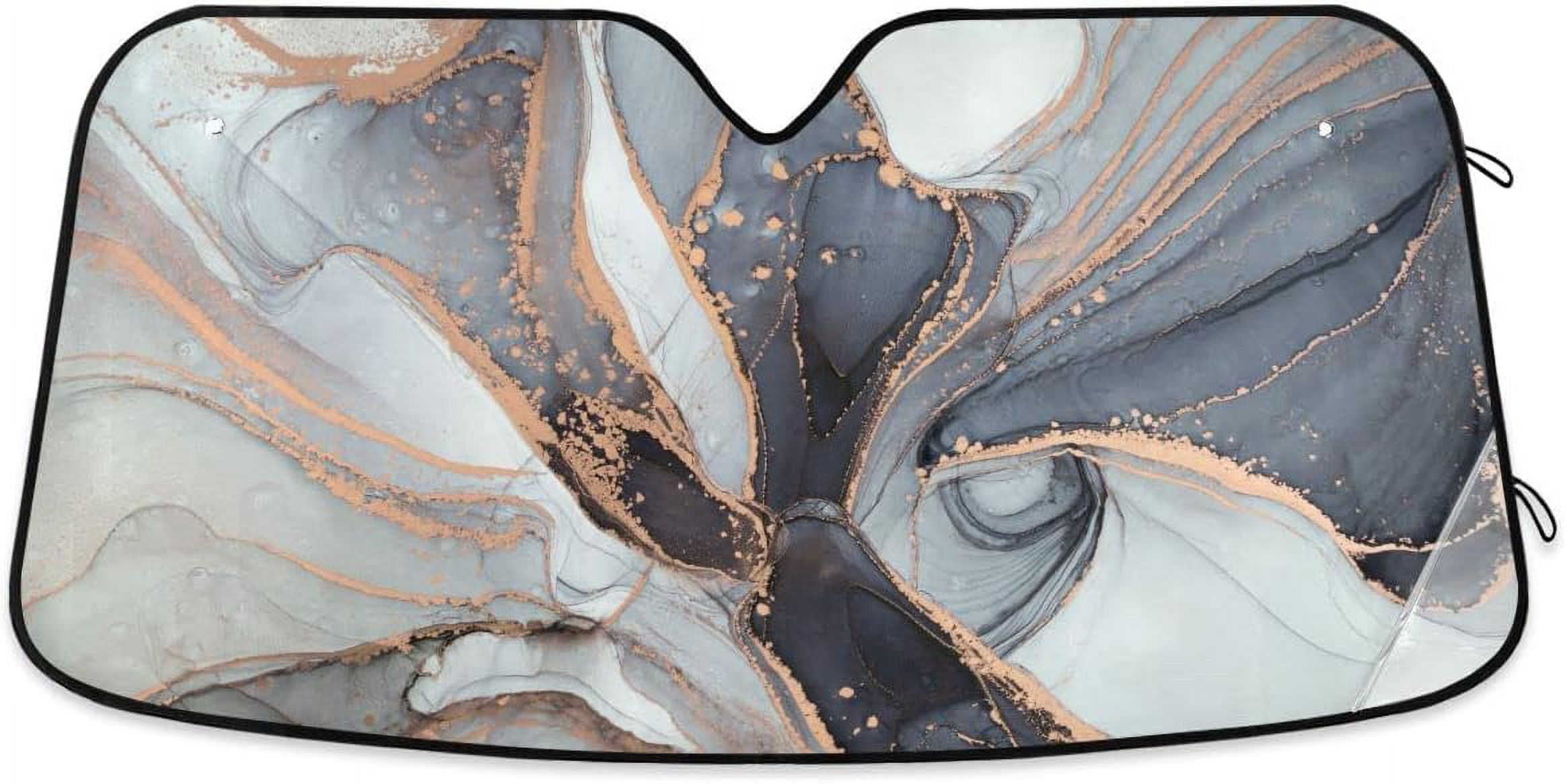 Hidove Marble Texture Front Windshield Sun Shade Folding Sun Shield ...