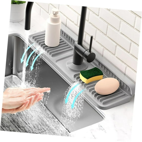 Hidove Mat for Kitchen Sink [7° Slope Self-draining][ Lock Feature] Folding Kitchen Sink Mat ...