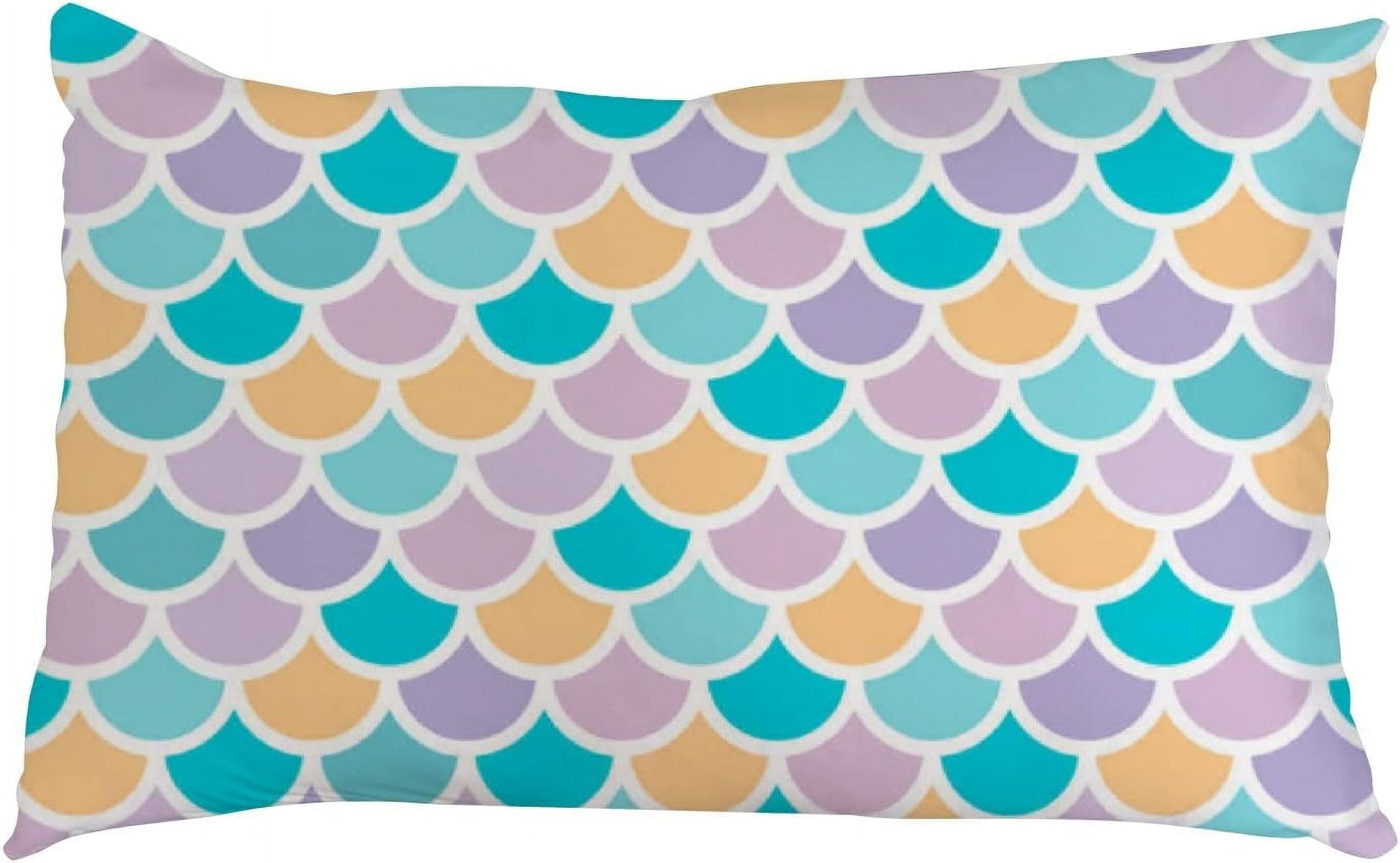 Hidove Mermaid Background with Fish Scales Pillow Covers Zippered ...