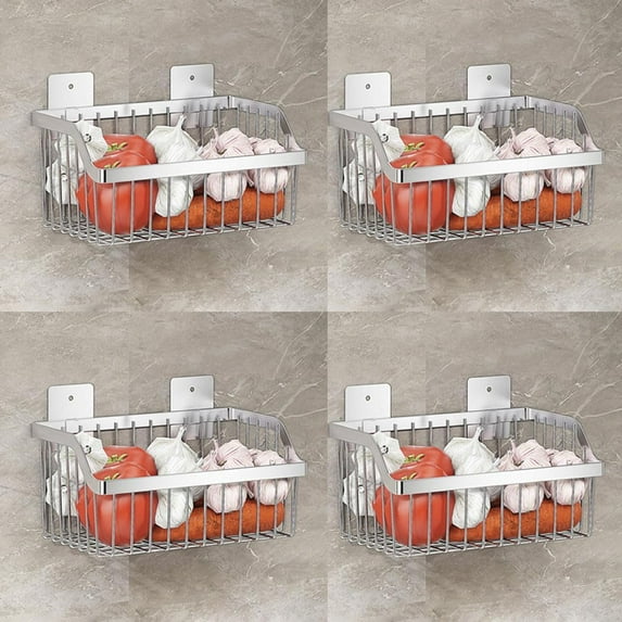 Hidove Metal Wire Hanging Basket, Steel, 4-Pack Hanging Wall Organizer ...