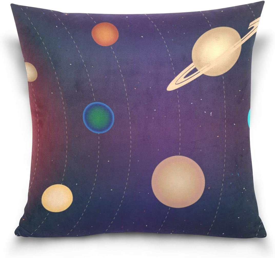 Hidove Model of Solar System Velvet Oblong Lumbar Plush Throw Pillow ...