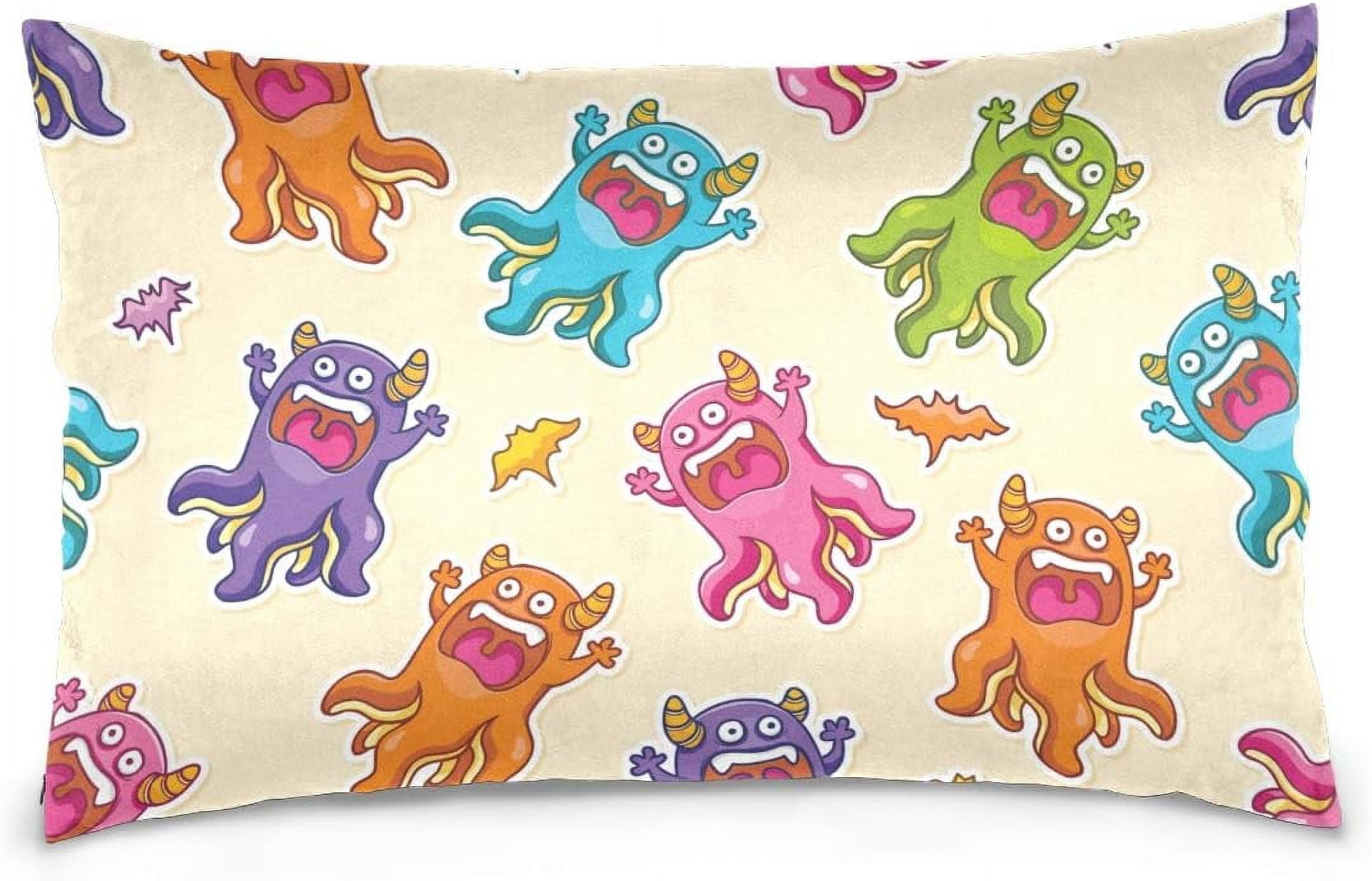 Hidove Monster Doodles in Colors Velvet Oblong Lumbar Plush Throw ...