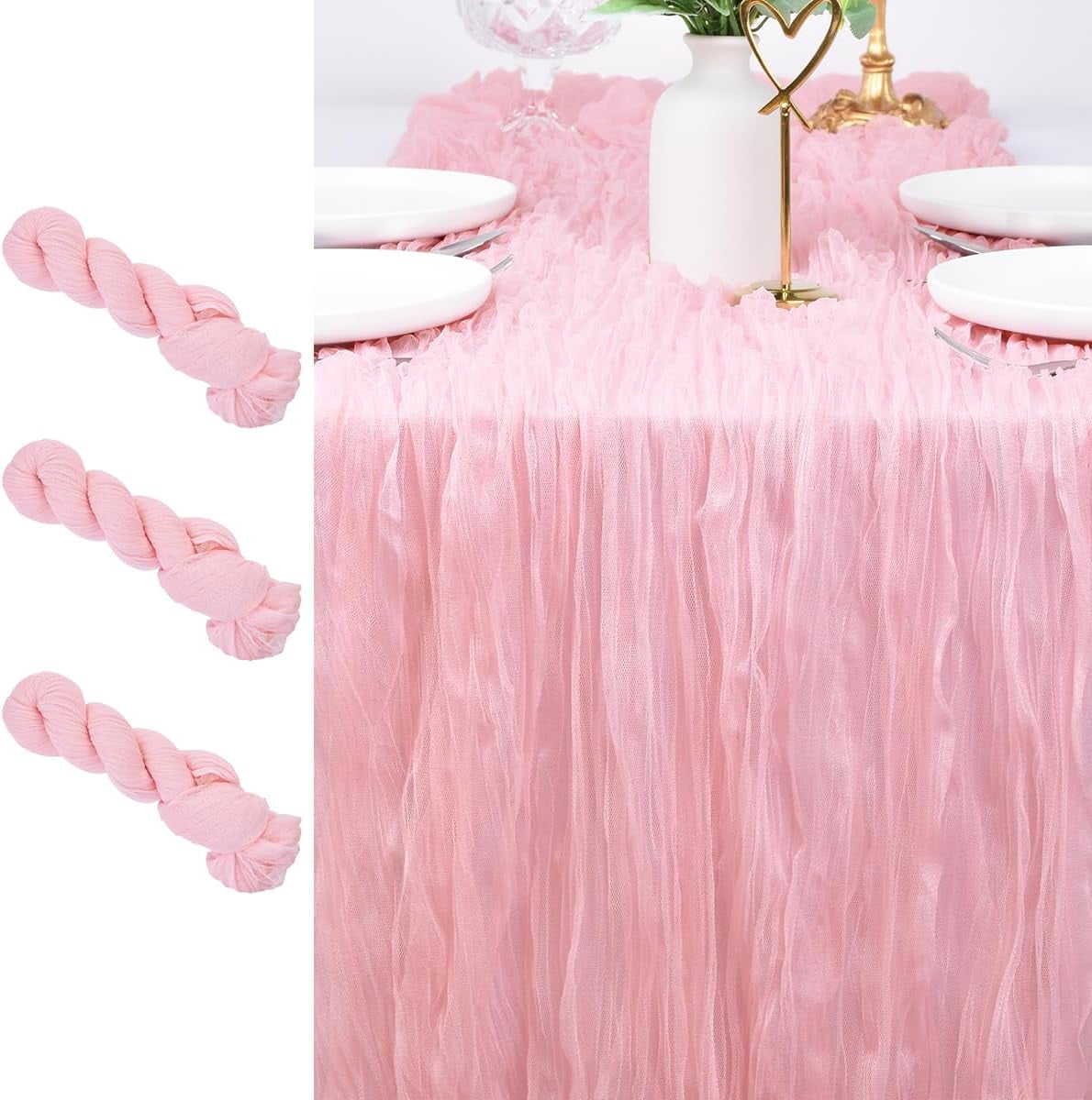 Hidove Mothers Day eesecloth Table Runner 10ft Boho Gauze Rust eese ...