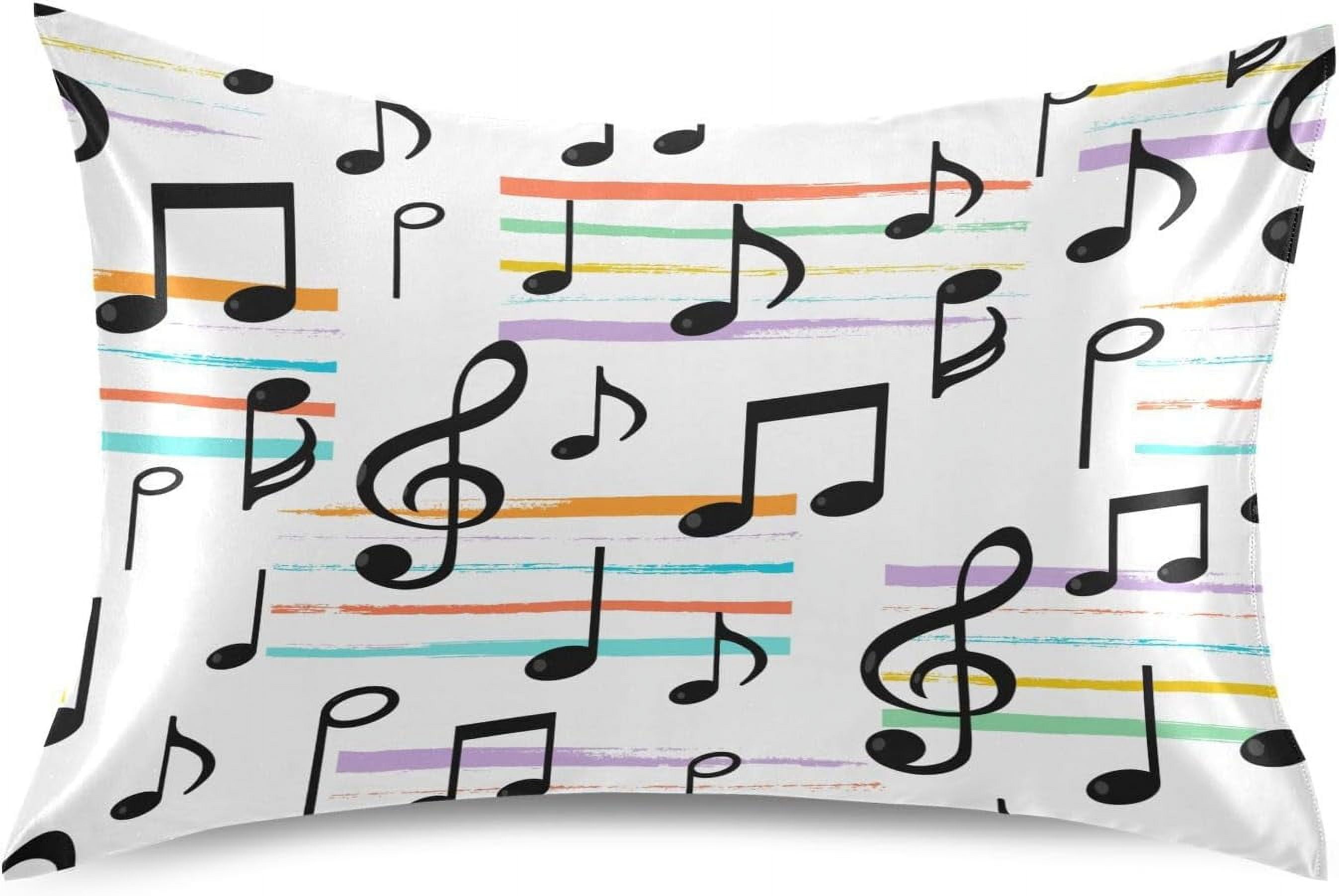 Hidove Music Notes Satin Pillowcase for Hair and Skin, Soft and Cozy ...