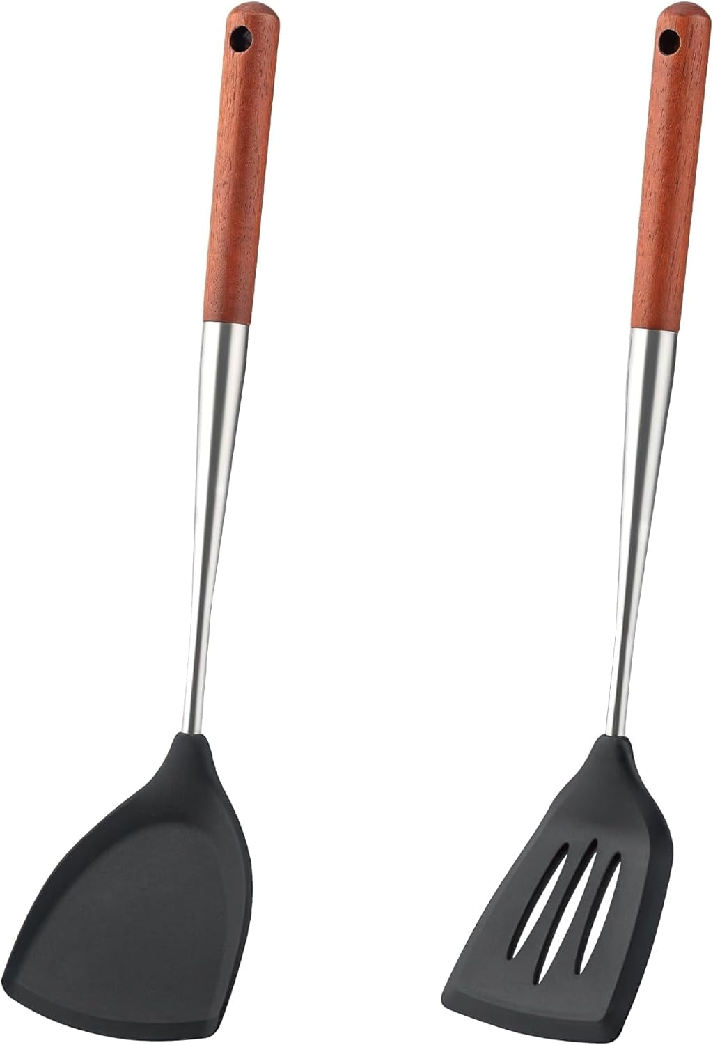 Hidove NAT Silone Wok Spatula,Slotted Spatulas,Ladle,Skimmer Ladle Tool ...