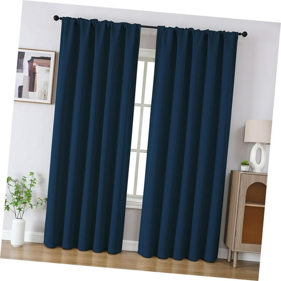 Hidove Navy Blue Curtains 84 Inches, Thermal Insulated Noise Reducing ...