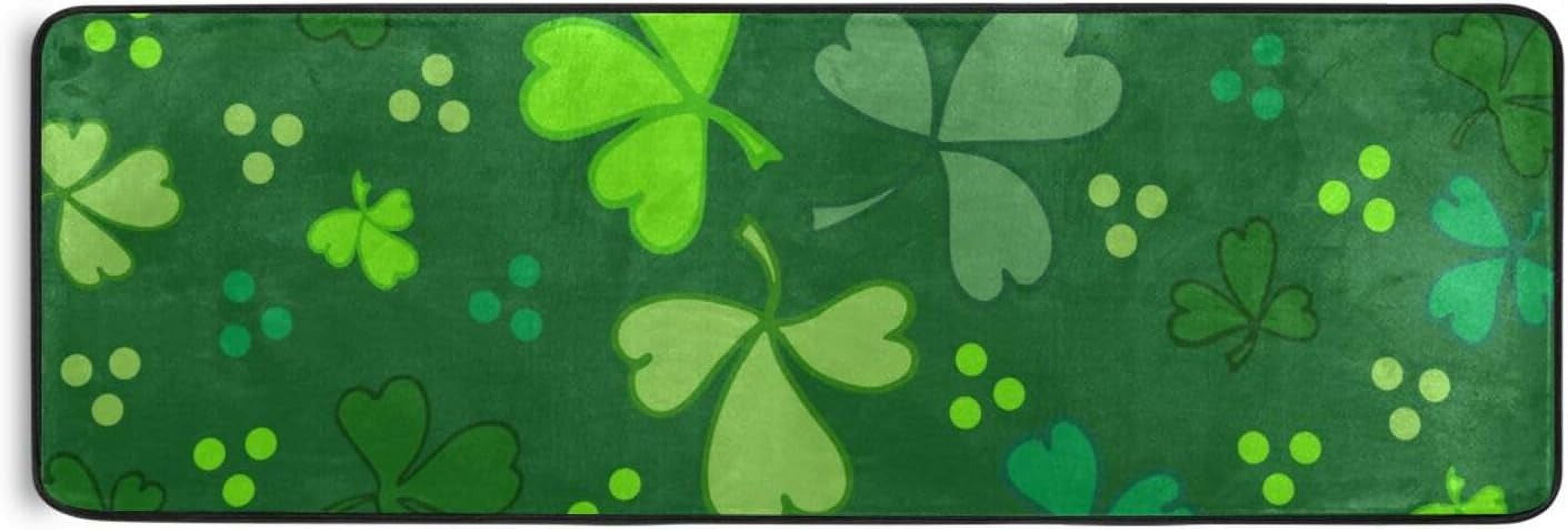 Hidove Patrick's Day Clover Area Rug - 2' x 6' Washable Runner Rugs ...