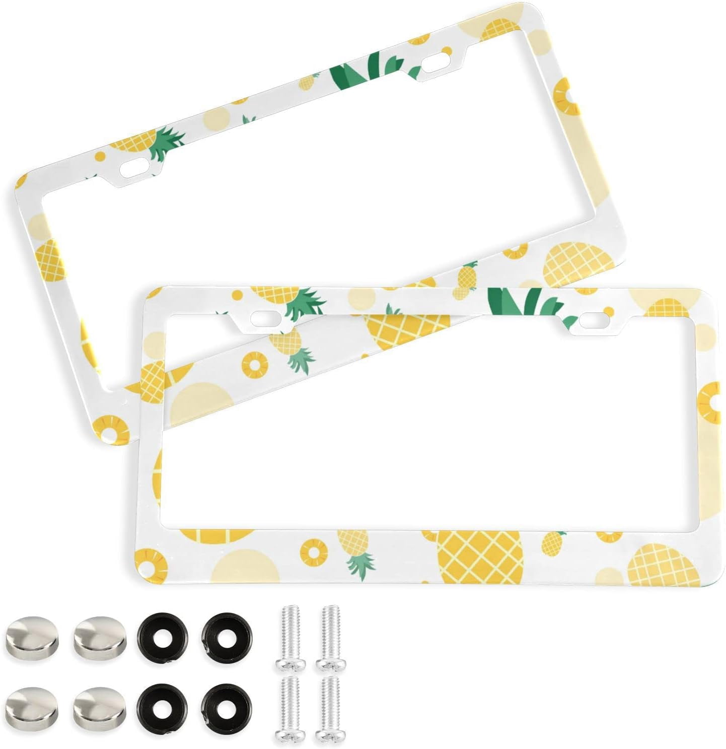 Hidove Pineapple License Plate Frames 2 Pack, Waterproof Aluminum Alloy ...